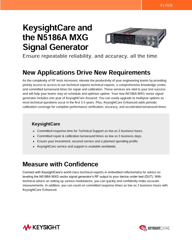 KeysightCare and the N5186A MXG Signal Generator PDF Asset Page | Keysight